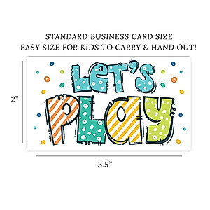 50 Play Date Cards for Kids - Let's Play Keep in Touch Contact Card for Boys and Girls (Business Card Size)