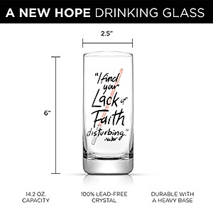 JoyJolt Star Wars Darth Vader Lightsaber Tall Drinking Glass - 14.2 oz - Set of 2
