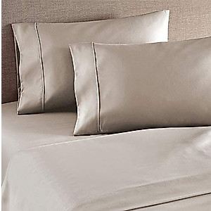 Adriana Tivoli 400 TC Cotton Pillowcase Set Extra-Long Staple Sateen Weave 100% Cotton from (Grey, King Size)