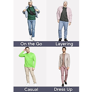 Men's Long Sleeve Crew Neck Top Beige Medium