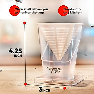 The Ultimate Fruit Fly Trap: Eco-Friendly, Reusable Indoor Kitchen Solution | Non-Toxic, Natural Bait Lure Effectively Catches & Kills Fruit Flies