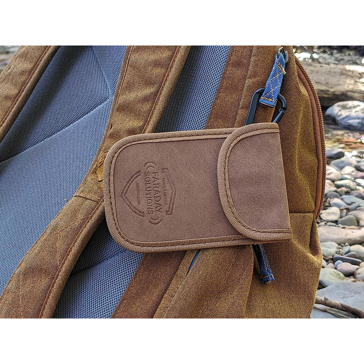 Digital Forensic Evidence Turo Vehicle Rental or Personal Vehicle Anti-Theft Suede Faraday Case with X2 Shielding + Foil Box,Brown