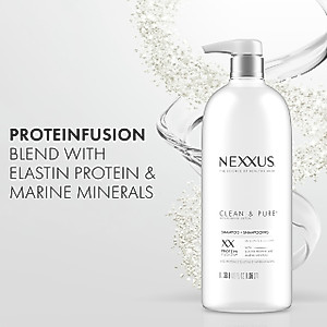 Nexxus Clean and Pure Clarifying Shampoo, With ProteinFusion, Nourished Hair Care Silicone, Dye And Paraben Free 33.8 oz