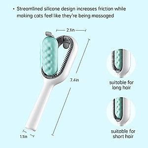 Petgravity Cat Cleaning Brush Self Cleaning Slicker Brushes for Dogs Cats Pet Grooming Brush Tool Gently Removes Loose Undercoat Mats Tangled Hair Slicker Brush for Pet Massage (LongHaired Blue)