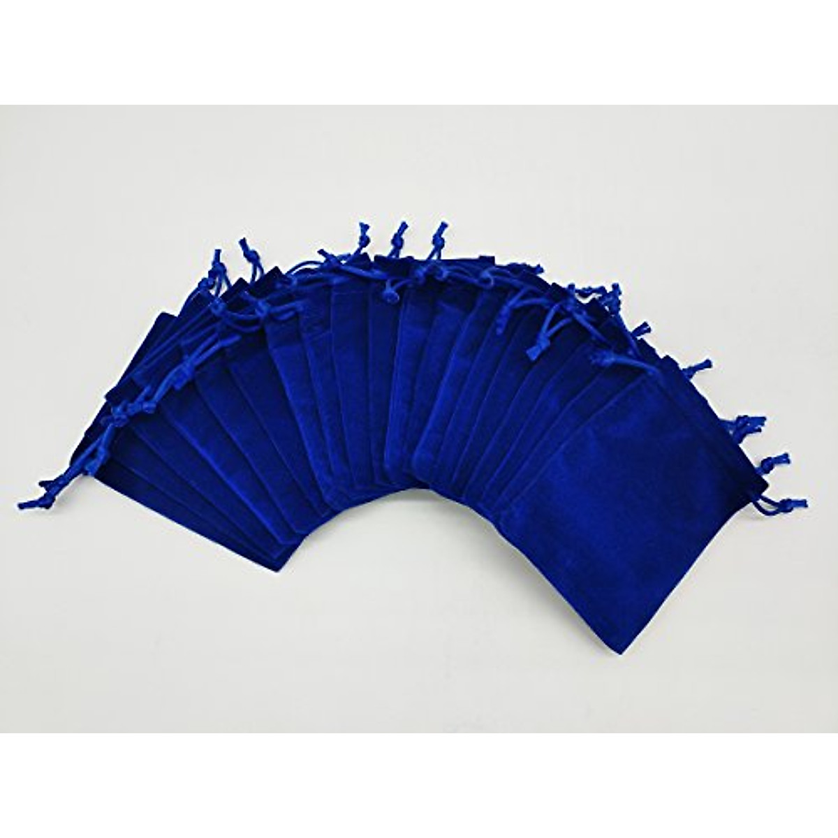 Ankirol 20pcs Velvet Drawstring Bags 3.5X 4.7'' Jewelry Gift Bags Pouches Favors (Blue)