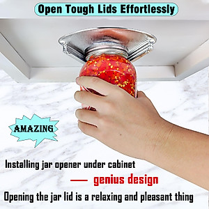 GOLDTREE Latest Stainless Steel Jar Openers for Seniors, Under Cabinet Jar Opener Tool for Weak Hands, Under Counter Jar Lid Cap Opener, Easy Grip