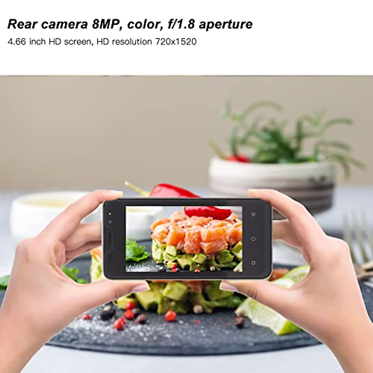 ASHATA I13 Unlocked Android Smartphone, 4.66in HD Screen Unlocked Cellphone, 1GB 8GB, Support 128G Storage, 5MP 8MP Camera, Dual Cards Dual Standby, 3000mAh Fast Charging (Gold)