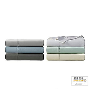 Beautyrest 1000 Thread Count, Solid Color Sheet Set, Elastic Deep Pocket, All Season, Breathable, HeiQ Smart Temperature, Soft Cotton Blend Bedding, Matching Pillowcase, King Ivory 4 Piece