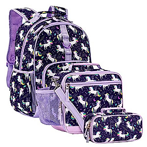 Choco Mocha 17inch Unicorn Backpack + Lunch Bag+ Pencil Bag