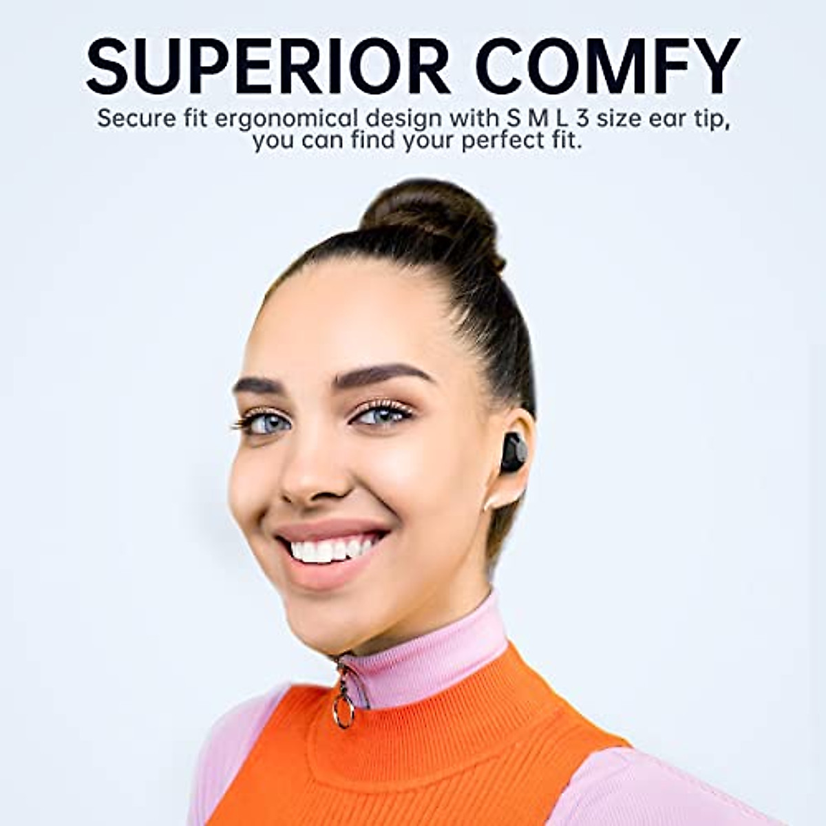 Active Noise Cancelling Wireless Earbuds Picun v5.0 Bluetooth Headphones Touch Control Premium Hifi Stereo in-Ear Wireless Headphones with HD Mic, IPX5 Waterproof, Mono/Twin Mode for Sport Workout Gym