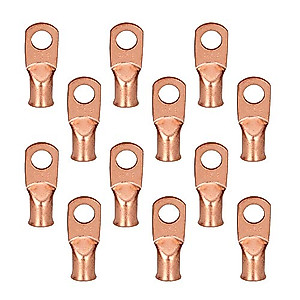 Heavy Duty Copper Wire Lugs Battery Cable Ends Eyelets Ring Terminal Connectors 2x3/8 12Pcs