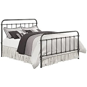 BOWERY HILL Traditional Metal Eastern King Size Spindle Bed in Dark Bronze