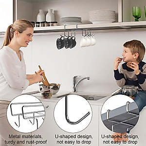 Fashionclubs Stainless Steel 8 Hook Under Shelf Mugs Cups Wine Glasses Storage Hanging Drying Holder Rack