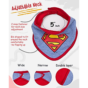 DC Comics Baby Boys Bandana Bibs Superman Batman The Flash Gift Set 3 Pack 0-12 Months