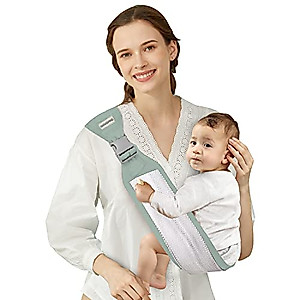 Adjustable Baby Sling Carrier for Newborn, Breathable Mesh One Shoulder Baby Holder Carrier, Baby Slings for Toddler Up to 45lbs (Blue Gray)