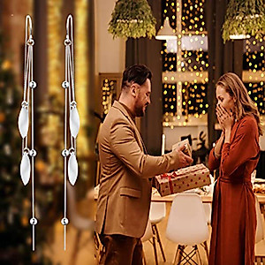 VONALA Leaf Threader Earrings 925 Sterling Silver Chain Earrings Tassel Dangle Drop Earrings for Women Hypoallergenic Jewelry Gift