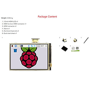 3.5inch Resistive Touch LCD HDMI Interface IPS Screen Display Resolution 480x320 for Raspberry Pi 4 3 2 Model B B+ A+ Raspbian Video Photo Supports Windows 11/10 / 8.1/8 / 7 @XYGStudy