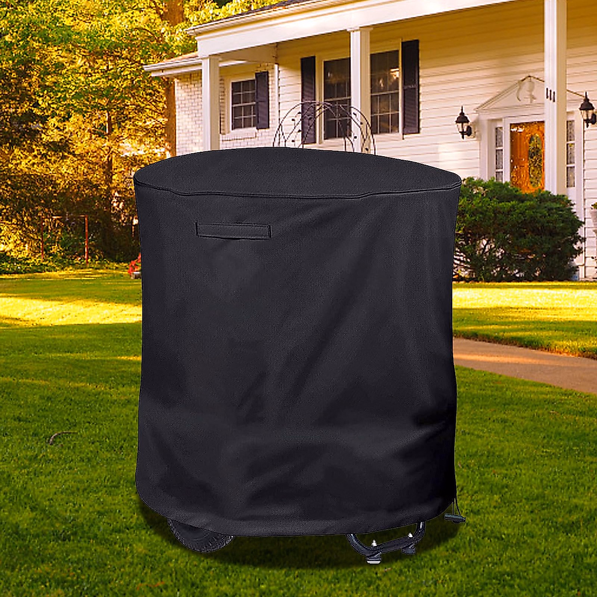 Vkinman Waterproof Wood Chipper Cover Heavy-Duty Wood Chipper Shredder Mulcher Cover 33"x45" Leaf Mulcher Cover, Black