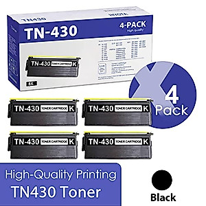HIYOTA TN 430 Compatible TN-430 Toner Cartridge Replacement for Brother TN430 DCP-1400 HL-1230 1240 1250 1430 MFC-8300 8500 IntelliFax-4100 Series Printer Toner Cartridge (Black, 4-Pack)