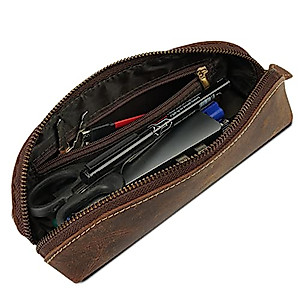 The Antiq: Pencil Pouch, Zipper Pencil Case, Leather Pencil Case, Pencil Bag Pouch With Zipper Pen Holders Handmade, Pen & Marker Case, Pencil Case for Artists & Professionals MRD-ZPC-004 0