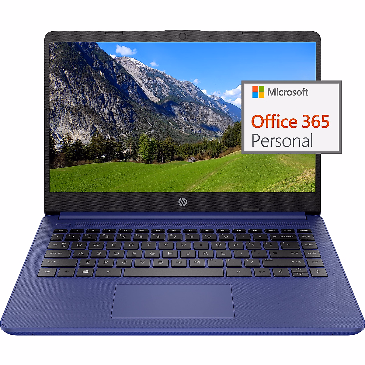 HP Newest 14" Ultral Light Laptop for Students and Business, Intel Quad-Core N4120, 4GB RAM, 128GB Storage(64GB eMMC+64GB Micro SD), 1 Year Office 365, Webcam, HDMI, WiFi, USB-A&C, Win 11 S