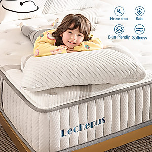 Twin Mattress,Lechepus 10 Inch Premium Hybrid Foam Mattresses in a Box,Pocket Innersprings with Memory Foam for Motion Isolation,Breathable Soft Cover Mattress Medium Firm,10-Years Support