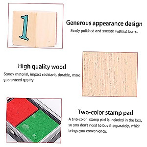 Tofficu Wood Toys 3 Sets Number Stamps Wooden for Card Making Diary Stamp Wood Block Number Stamper for Number Signet Stamper die Seal self Made Bamboo Scrapbook Kids Stamps