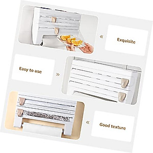 Holibanna Tool White in Home with Wall- Holder Tools Towel Four- Paper Foil Rack Mount Adhesive in- Organizer Bathroom Shelf Functional Plastic Supplies Kitchen Wall Cutter Cling Stand