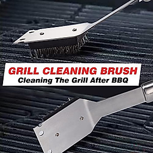 ROMANTICIST 20Pcs Grill Tools Set,Stainless Steel BBQ Tools Set with Thermometer and Portable Case,Premium Grill Utensil Set-Ideal Grilling Gifts for Men&Women on Father's Day, Christmas,Birthday