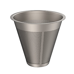 TIANDLIFE Pour Over Coffee Dripper Titanium Slow Drip Coffee Filter Metal Cone Paperless Reusable Single Cup Coffee Maker 1-2 Cup With Non-slip Cup Stand (Titanium Coffee Filter)