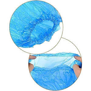 IwIeIaIrI Disposable Shoe Covers 60 Pack (30 Pairs) Blue Rain Shoes and Boots Cover Plastic Long Shoe Cover Clear Waterproof Anti-Slip Overshoe for Women Men Water Boots Cover Rainy Day Use Cover