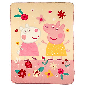 Franco Peppa Pig Kids Bedding Soft Plush Sherpa Blanket Throw, 46 in x 60 in, (Officially Licensed Product)