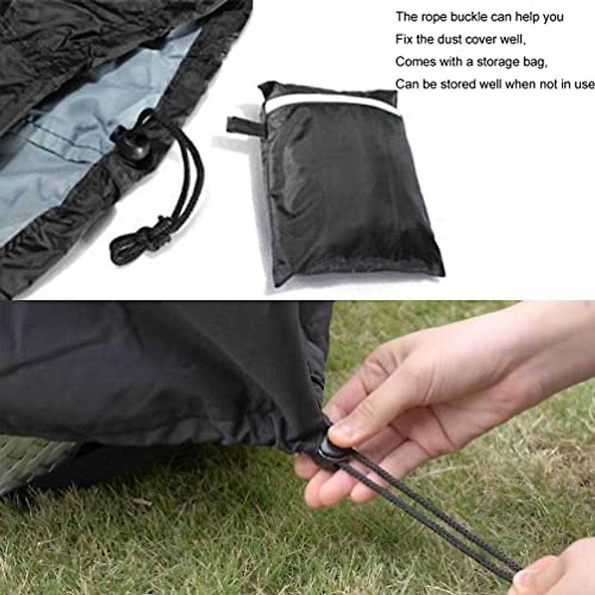 Aipwerer Patio Furniture Covers Black Garden Patio Sofa,Loveseat Bench Cover Heavy Duty Waterproof Table,Wind-Proof,With Anti-Ultraviolet Silver Coating Outdoor Furniture Set Covers (74.8in*26in*35in)