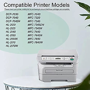 1 Pack Black Compatible TN360 Toner Cartridge Replacement for Brother DCP-7030 7040 7045N HL-2120 2125 MFC-7320 7340 Printer Toner Cartridge