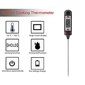 Probe Digital Thermometer,Instant Read Cooking Thermometer,Food Electronic Temperature Gauge Tester,Fahrenheit And Celsius Degree Display Switch,High Accuracy,for BBQ Food liquid Meat Temperature Test