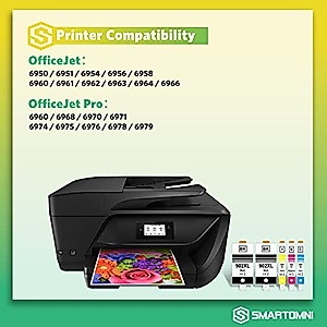 S SMARTOMNI Compatible 902XL Ink Cartridges Upgraded-Chip Replacement for HP 902 902XL Ink Cartridge Combo Pack Black and Color for Use in HP OfficeJet Pro 6960 6962 6970 6975 6978 6968 6975