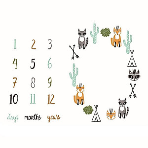 Meslio Baby Photo Blanket,Baby Monthly Milestone Blanket, Newborn Photography Props Shoots Backdrop for Boys Girls, 40''x 40''