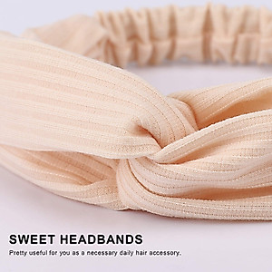 DRESHOW 8 Pack Knotted Headbands for Women Criss Cross Head Wrap Non Slip Boho Headband Twisted Elastic Hair Accessories