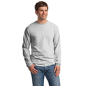 Hanes 6.1 oz. Long-Sleeve Beefy-T, Large, ASH