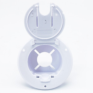 X-Haibei RV Trailer Camper Electric Power Cord Cable Hatch Round Fits 2-3/4 inches Dia. Hole Flip Up Cover (White)
