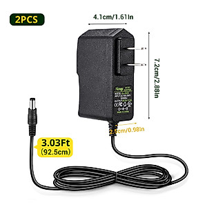 Facmogu 2 Pack DC 5V 2A Power Adapter, AC 100-240V to DC 5V 2A 10W Power Supply Transformers, 5.5 x 2.5mm DC Jack Also Compatible with 5.5x2.1mm Socket