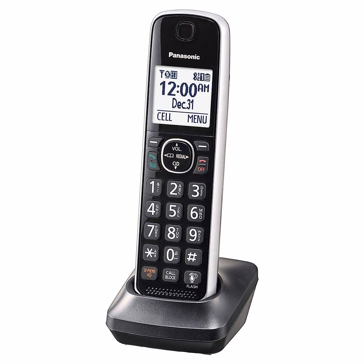 Panasonic Dect 6.0 Digital Additional Cordless Silver Handset for KX-TG885SK Cordless Phone System - KX-TGFA61B