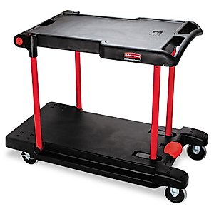 Rubbermaid Commercial Products Convertible Folding Utility Dolly/Cart/Platform Truck with wheels, 400 lbs Capacity, for Moving/Warehouse/Office (FG430000BLA)