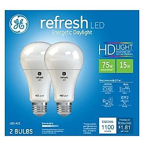 Refresh HD LED Light Bults, Daylight, 1100 Lumens, 13-Watts, 2-Pk.
