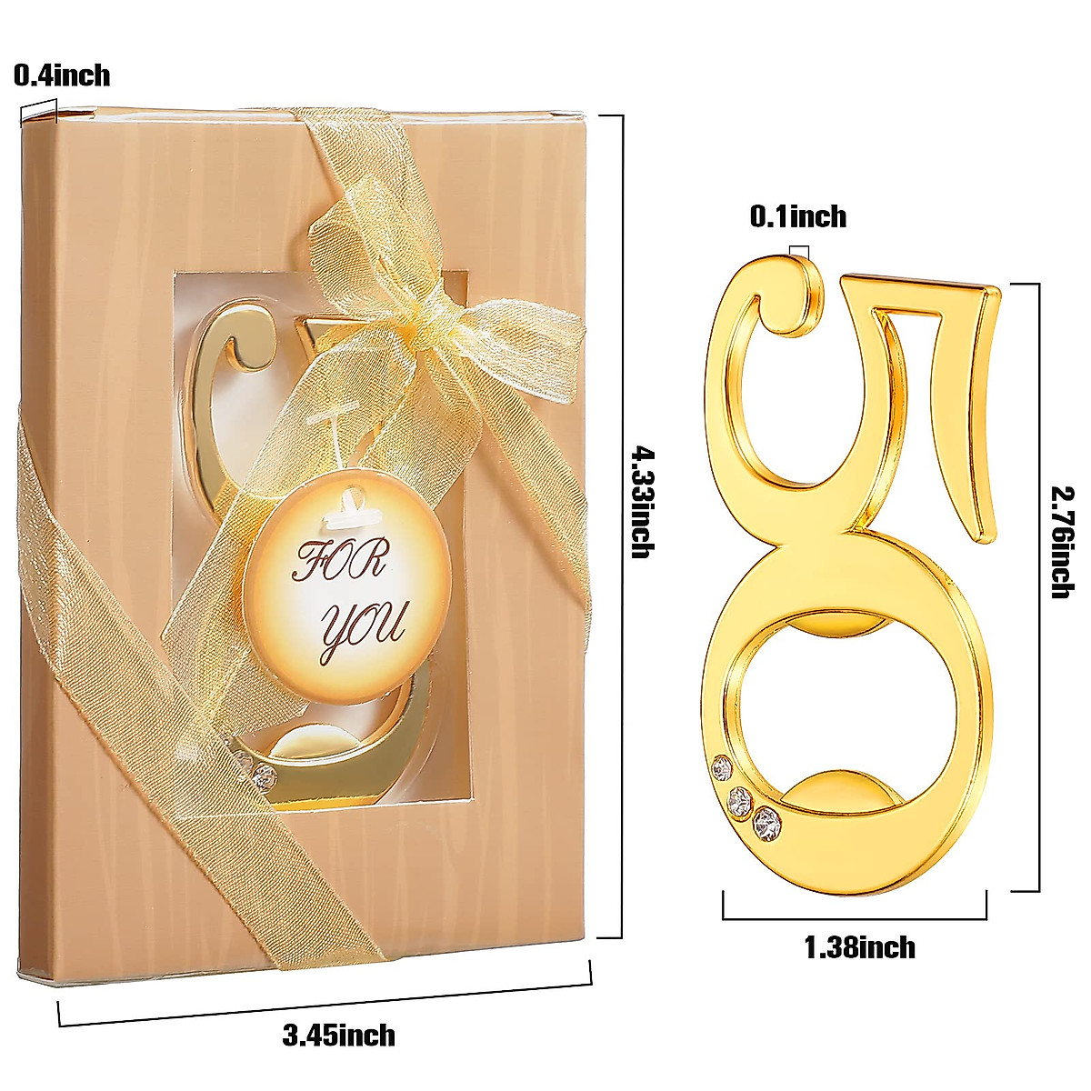 24 Pieces 50th Beer Bottle Openers for 50th Birthday Party Favors or 50th Wedding Anniversary Bottle Openers Souvenirs Decoration for Guests, Rose Gold