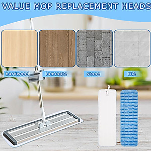 Premium Replacement Microfiber Pad for Universal Mop Head System - Heavy Duty - 4 Pack Wet & Dry Commercial Cleaning Refills Reusable Mop Refills Fit for Most Microfiber Flat Mop System 18"