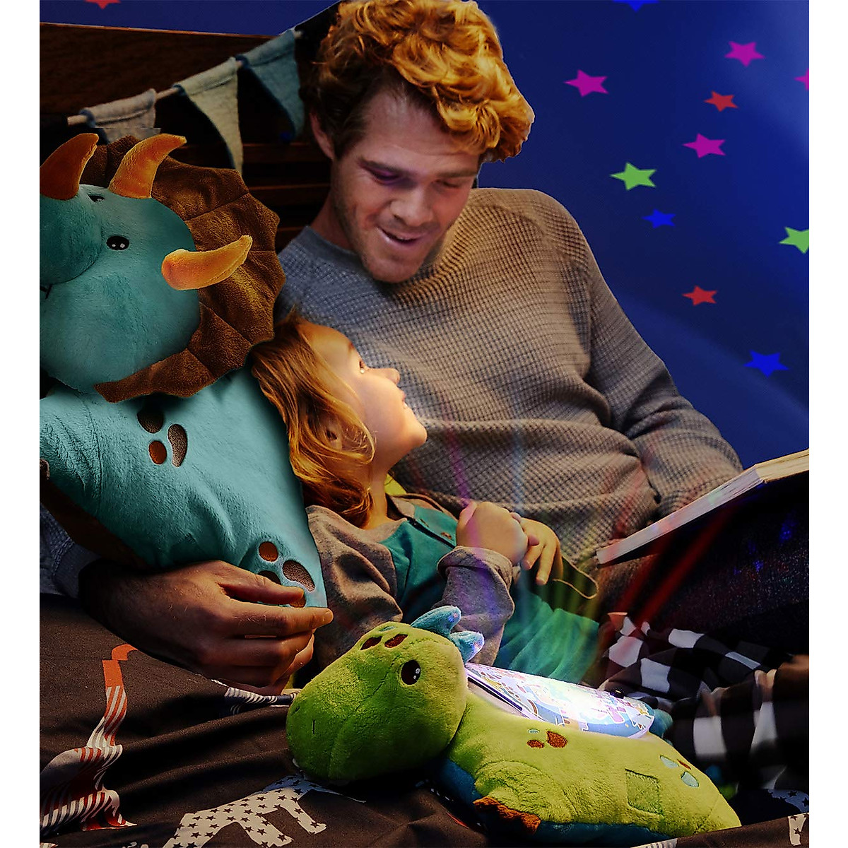 Pillow Pets Sleeptime Lites Green Dinosaur Stuffed Animal Plush Night Light