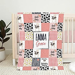 Personalized Cow Baby Blanket,Cow Blankets,Cow Print Fleece Blanket,Cow Blanket Baby,Cow Print Baby Blanket,Cow Baby Security Blanket,Pink Cow Throw Blanket,Baby Blanket Cow,Cow Blanket for Kids