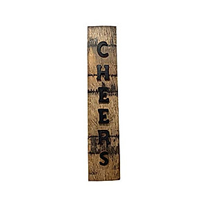 Reclaimed Bourbon Barrel Stave Cheers Sign - Décor for Home Bar