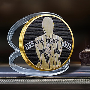 Funny Heads and Tails Coins, Heads I Get Tail Coin, Tails I Get Head Coin,Double Side Coin Lucky Token, Funny Prank Gifts for Men Women Date Night Ideas,